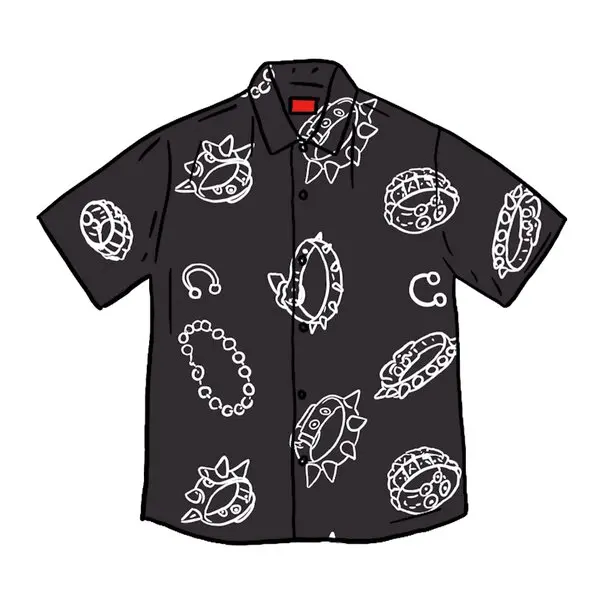 Supreme Studded Collars Rayon Short Sleeve Shirt