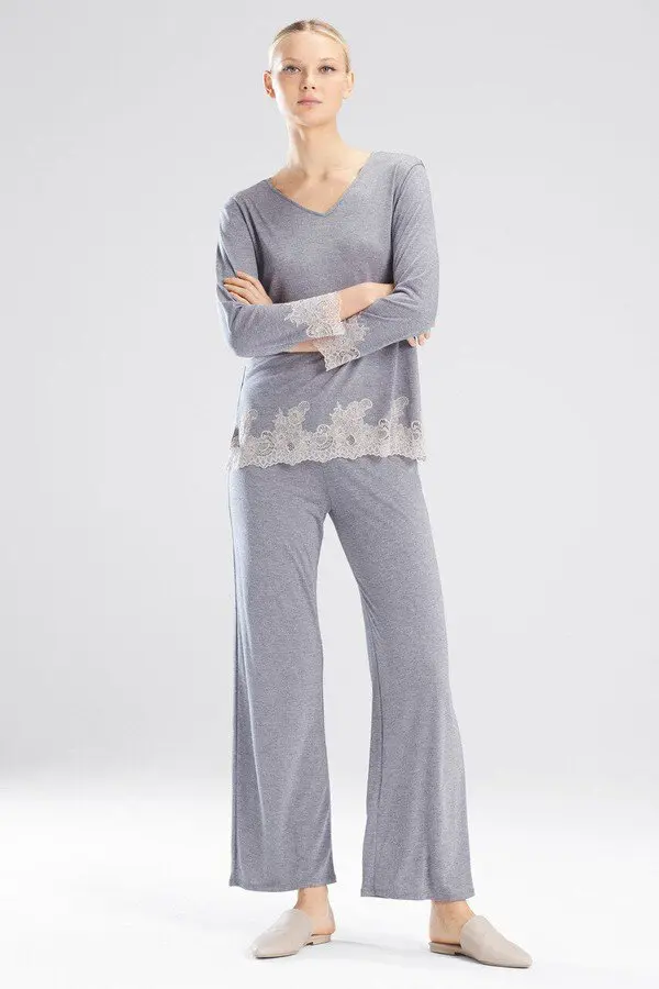 Natori Luxe Shangri-la Tencel Long Sleeve Pj - Grey