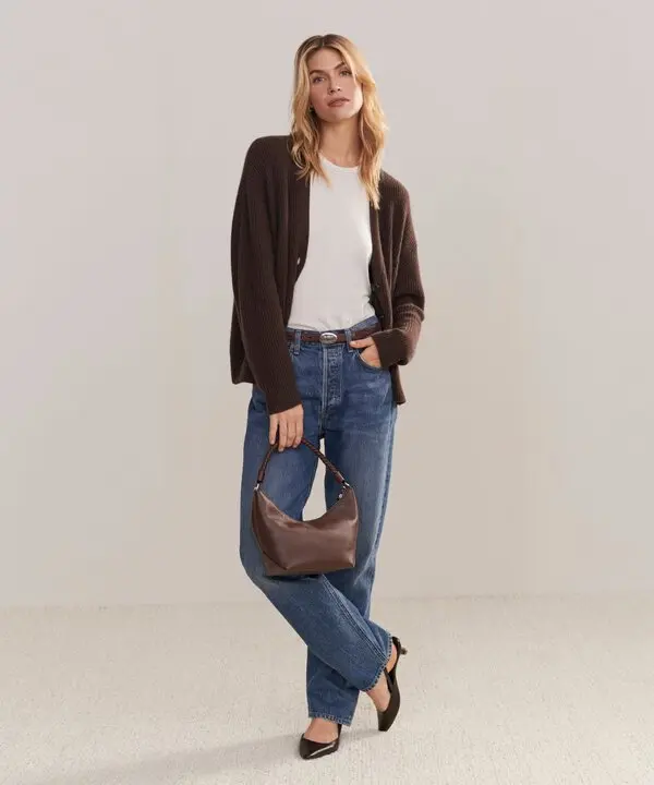Jenni Kayne Crescent Shoulder Bag - Multicolor,chocolate