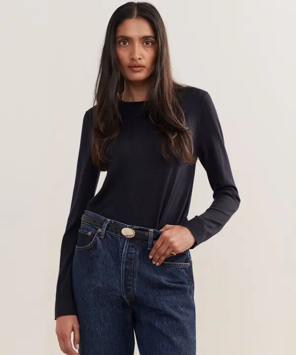 Jenni Kayne Leather Audrey Belt - Black
