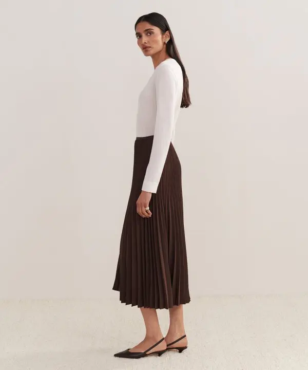 Jenni Kayne Pleated Skirt - Multicolor,chocolate