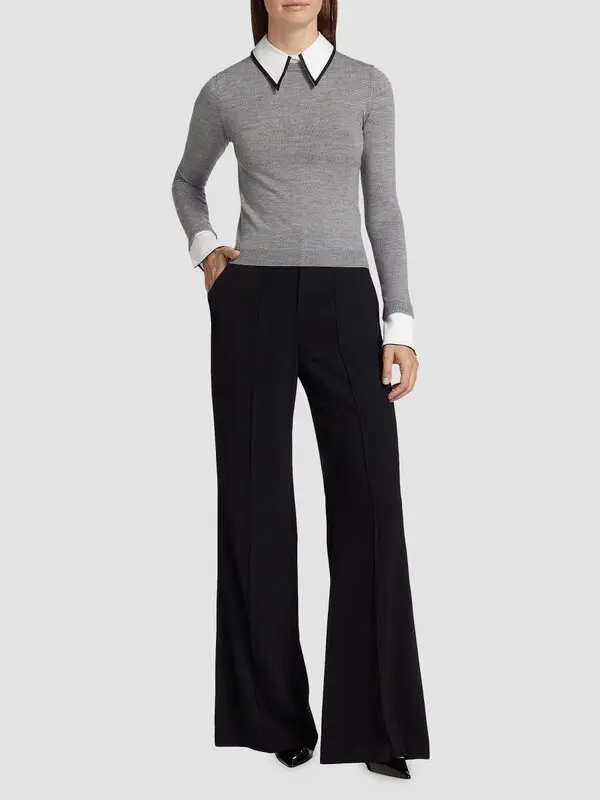 Alice + Olivia Porla Collared Sweater - Medium Heather Grey