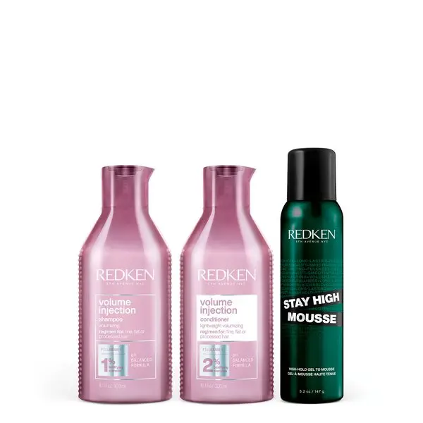 REDKEN Volumizing Shampoo, Conditioner & Stay High Mousse Set - One-color