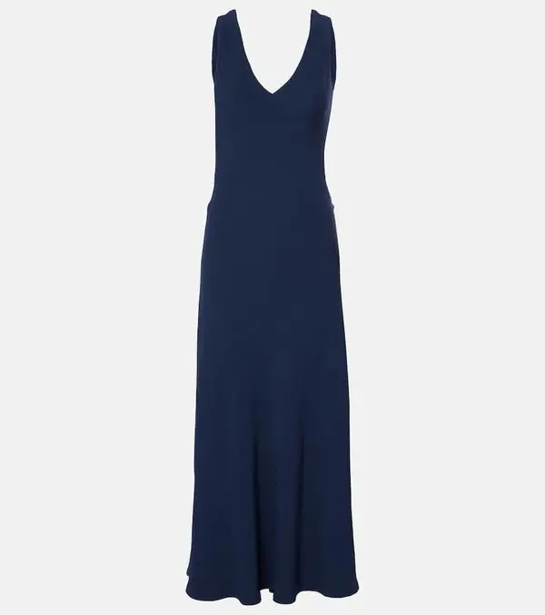 Asceno Bordeaux Maxi Dress - Blue