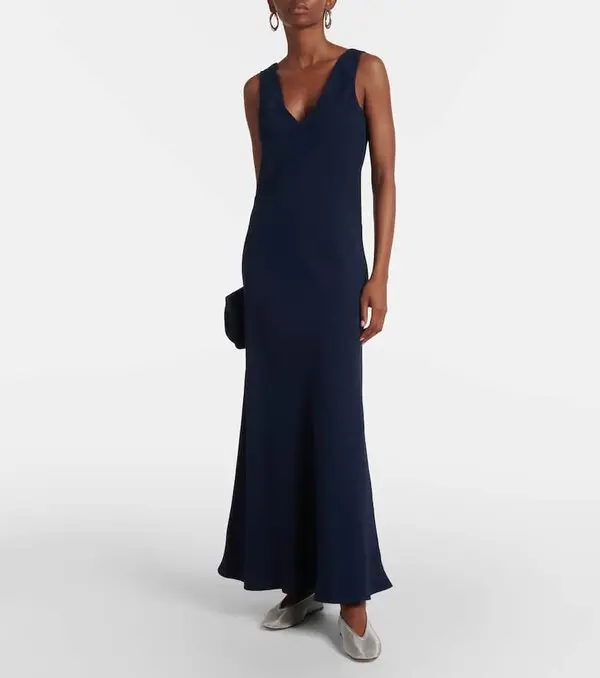 Asceno Bordeaux Maxi Dress - Blue