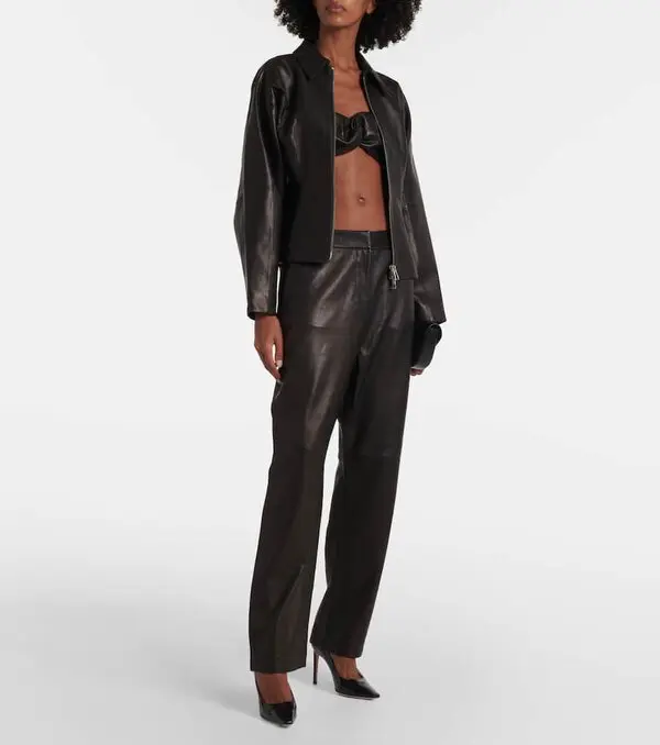 THE SEI Leather Jacket - Black