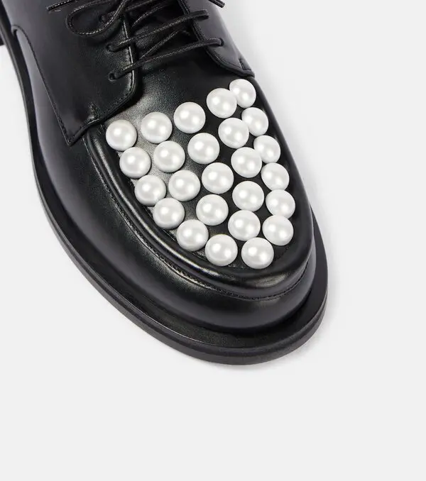 Mach & Mach Embellished Leather Loafers