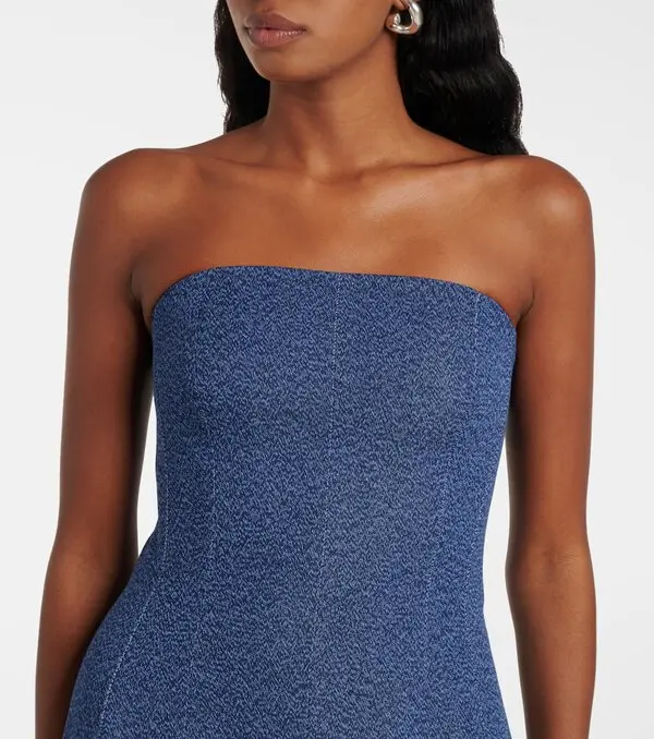 Tove Alba Strapless Denim Midi Dress