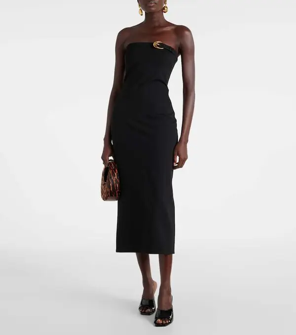 Staud Beekman Strapless Midi Dress