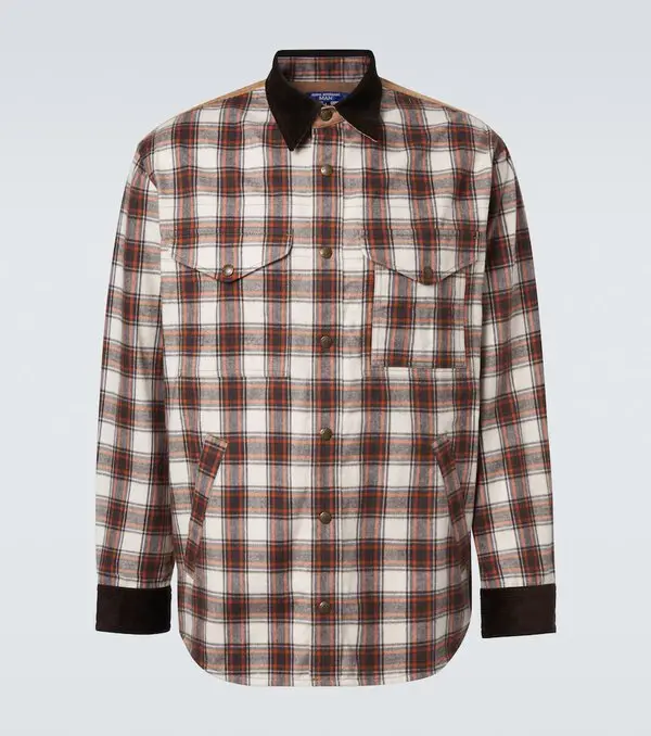 Junya Watanabe Checked Cotton Flannel Jacket - Brown