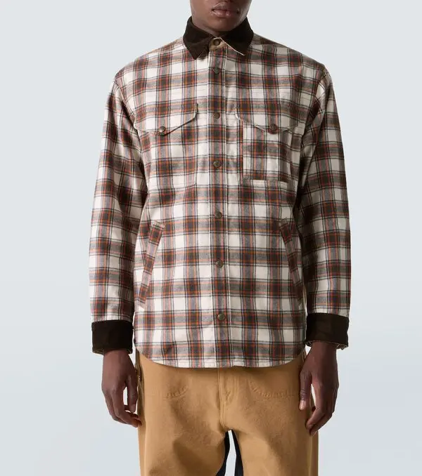 Junya Watanabe Checked Cotton Flannel Jacket - Brown