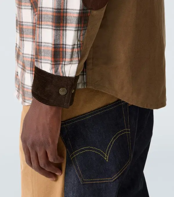 Junya Watanabe Checked Cotton Flannel Jacket - Brown