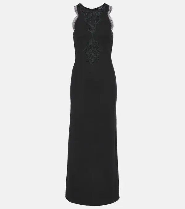 Giambattista Valli Lace-trimmed Midi Dress - Black