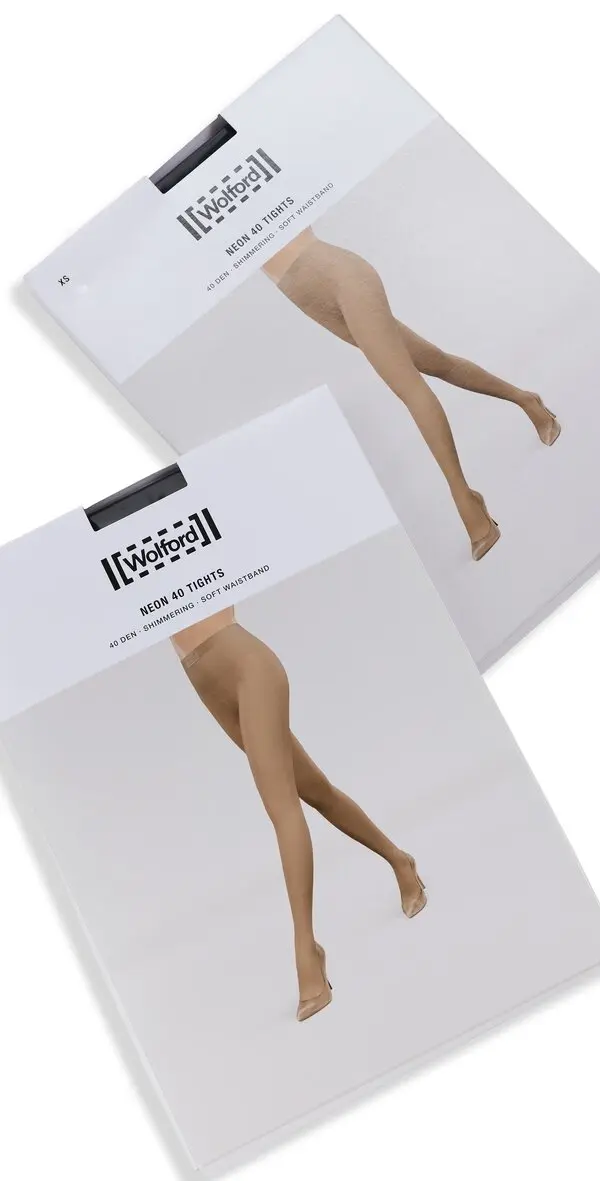 Wolford Neon 40 Tights Duo Pack - Black