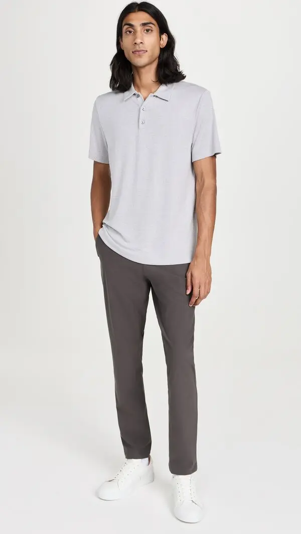 Theory Bron C Polo In Anenome Milano - Grey Multi