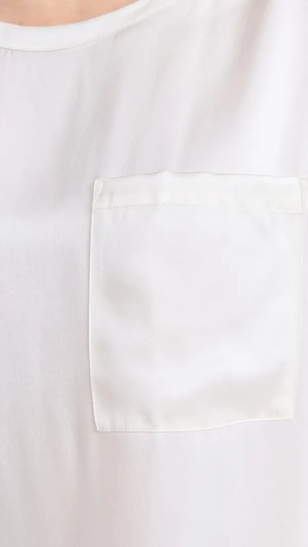 Lunya Washable Silk Tee Short Set - Tranquil White