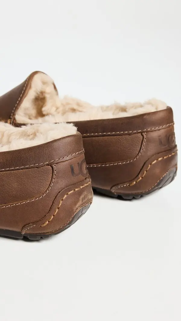 UGG Ascot Leather Slippers - Tan