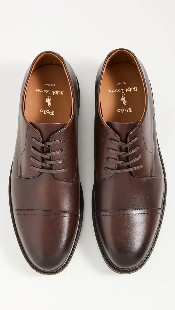 brown polo dress shoes Polo Jeans Co Ralph Lauren Brown Leather Casual Men's Shoes 13 D Hook & Loop