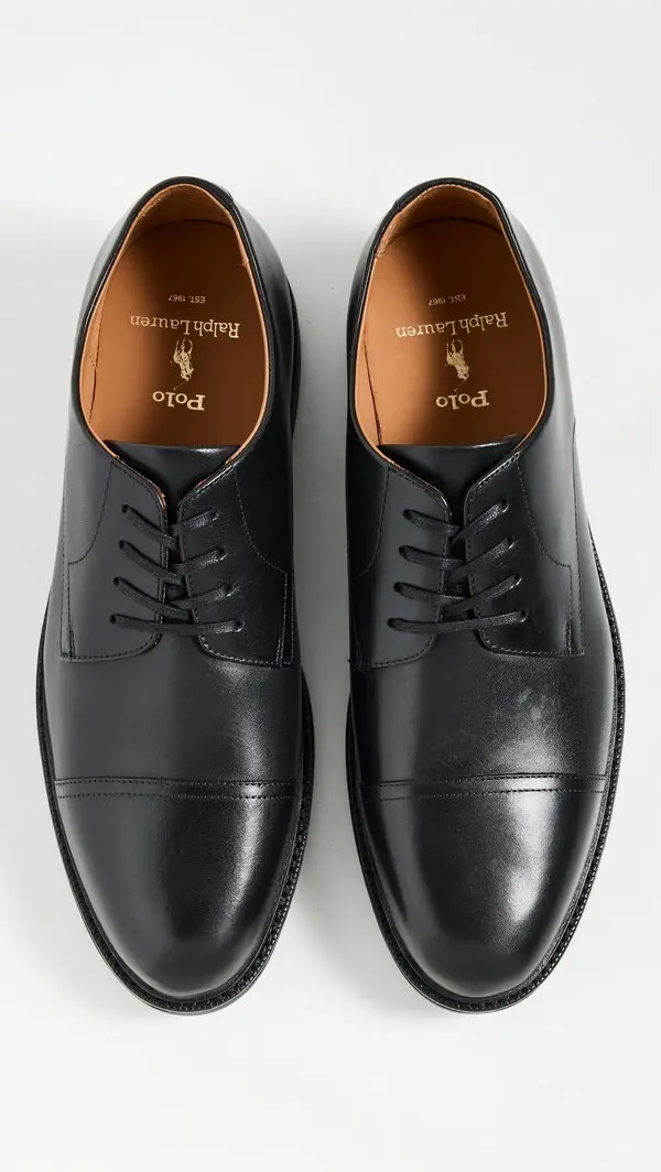 Polo Ralph Lauren Asher Cap-Toe Dress Shoes - Black | Editorialist