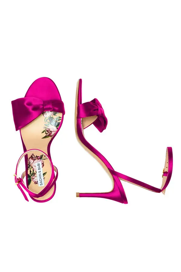 Sachin & Babi Chelsea Obi-bow Open Toe Pumps - Cerise