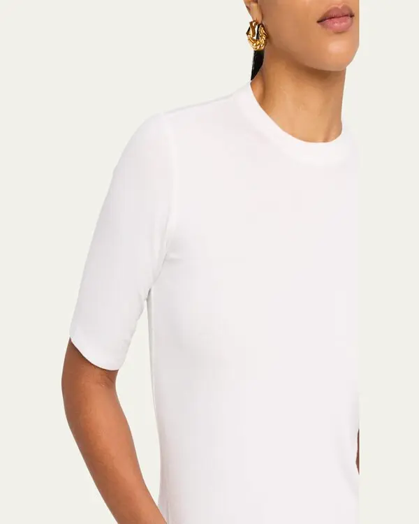 FRAME Ribbed Crewneck Tee - White