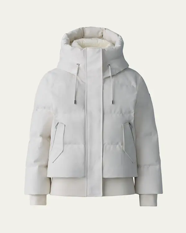 Mackage Nefi Nordic Tech Down Bomber Jacket - Cream