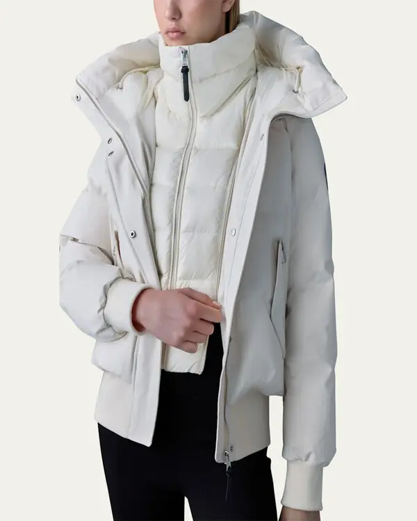 Mackage Nefi Nordic Tech Down Bomber Jacket - Cream