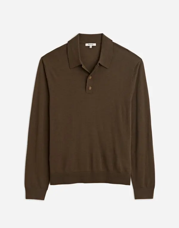 Madewell Three-button Sweater Polo Shirt In Merino Wool