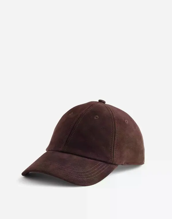 Madewell Suede Baseball Cap - Dark Carob