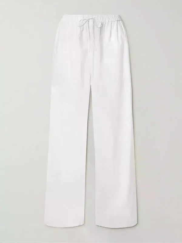 THE ROW Hubert Cotton-poplin Wide-leg Pants