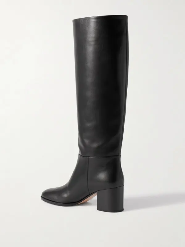 GIANVITO ROSSI Santiago 60 Leather Knee High Block Heel Boots