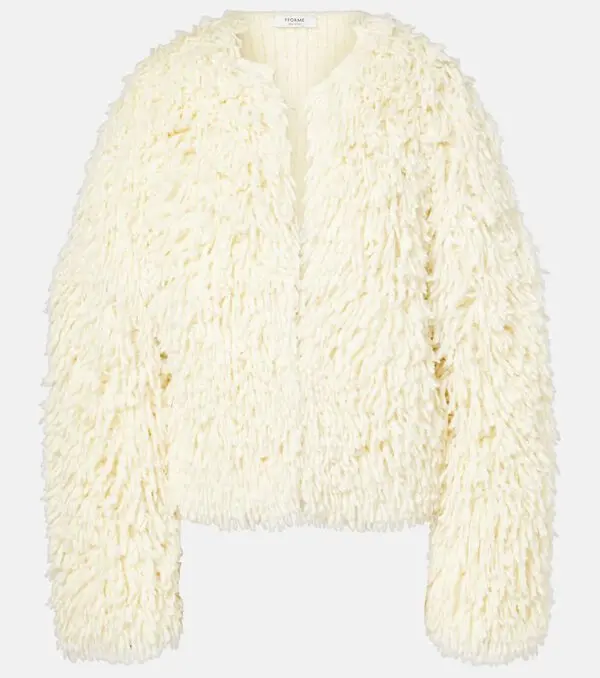 FFORME Van Fringed Wool-blend Jacket - White