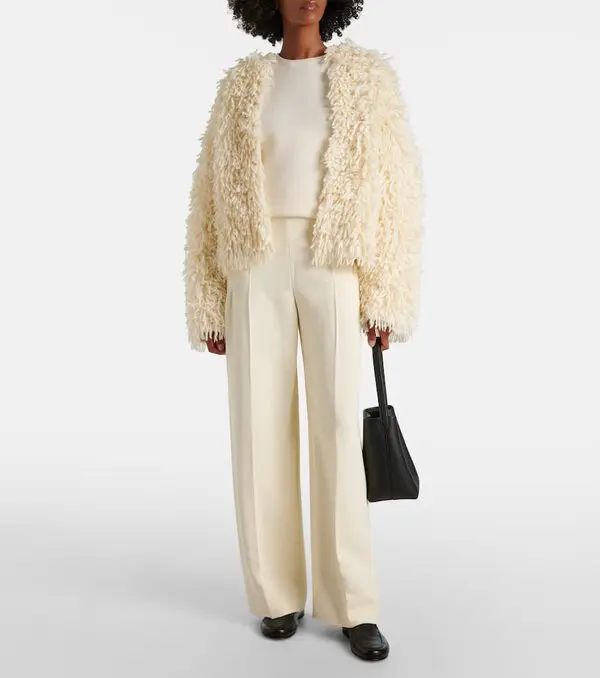 FFORME Van Fringed Wool-blend Jacket - White