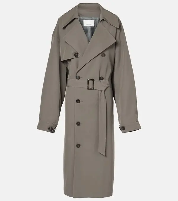 THE FRANKIE SHOP Mavis Oversized Trench Coat - Grey