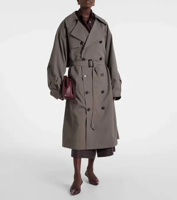 THE FRANKIE SHOP Mavis Oversized Trench Coat - Grey