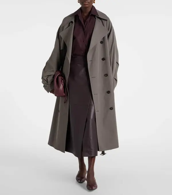THE FRANKIE SHOP Mavis Oversized Trench Coat - Grey