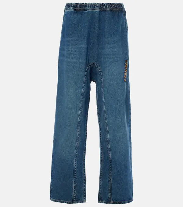 Y/project Logo Low-rise Wide-leg Jeans