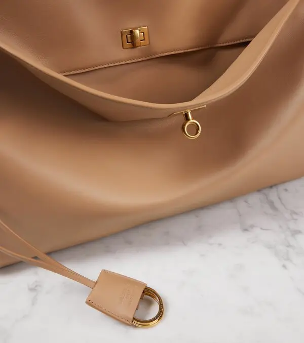 Balenciaga Rodeo Large Leather Shoulder Bag - Beige