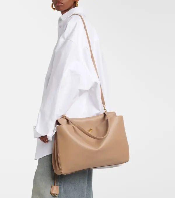Balenciaga Rodeo Large Leather Shoulder Bag - Beige