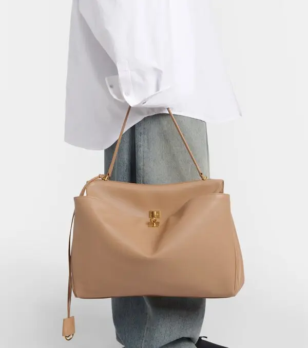 Balenciaga Rodeo Large Leather Shoulder Bag - Beige
