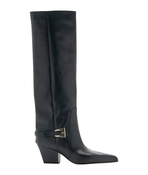 Paris Texas Jane Buckle-detailed Leather Boots - Black