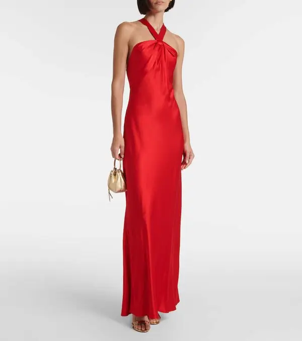 Rixo Losanna Halterneck Gown