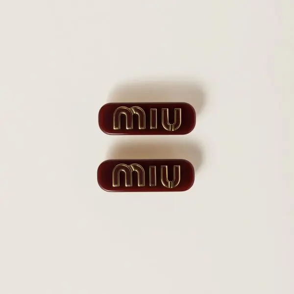 Miu Miu Plexiglas And Metal Hair Clips