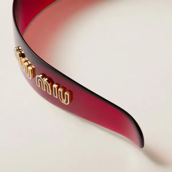 Miu Miu Plexiglas Headband - Amaranth Red/Maize Yellow  display picture 1