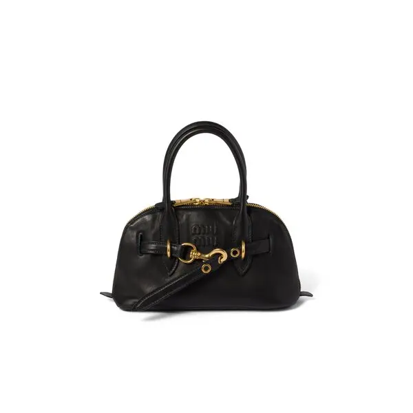 Miu Miu Aventure Nappa Leather Top Handle Bag - Black
