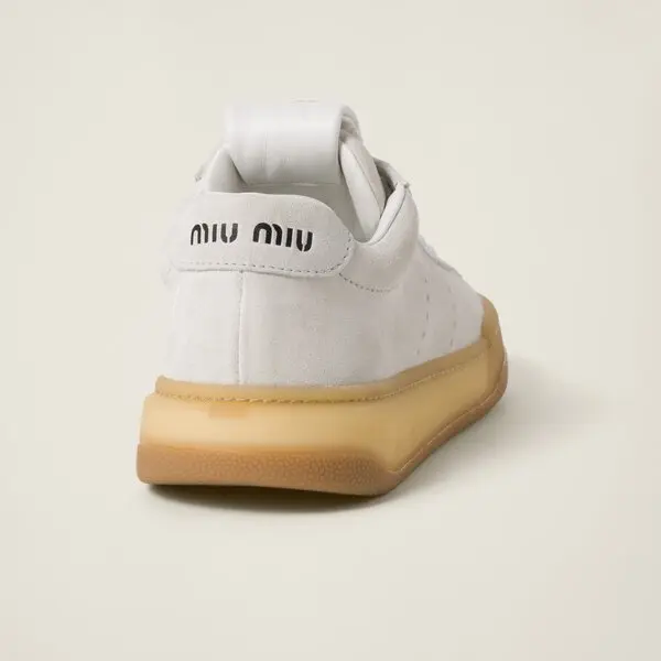 Miu Miu Suede Sneakers - White | Editorialist