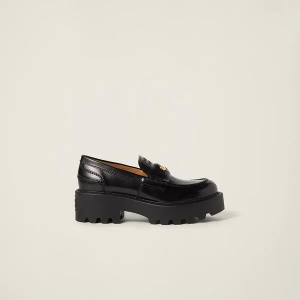 Miu Miu Brushed Leather Loafers