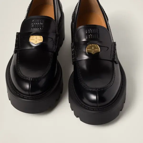 Miu Miu Brushed Leather Loafers