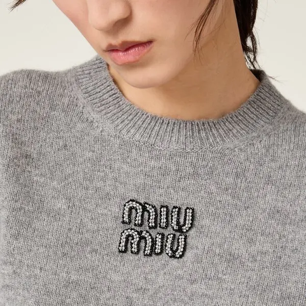 Miu Miu Cashmere Sweater - Grey | Editorialist