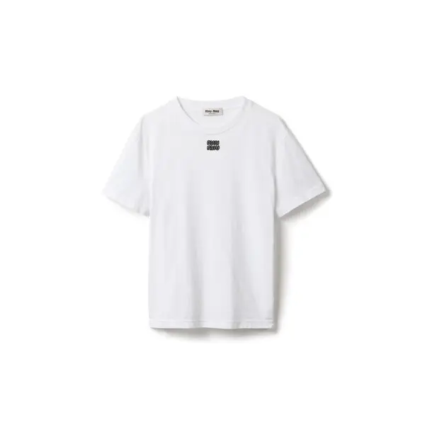 Miu Miu Cotton Jersey T-shirt - White